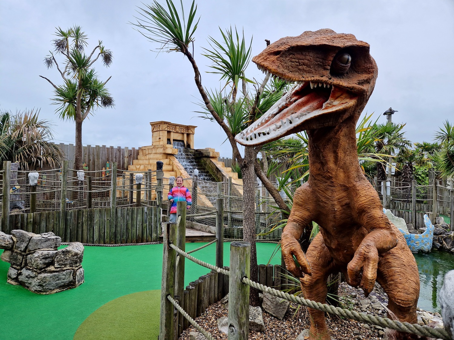 Family fun at Lost World Adventure Golf, Hemsby